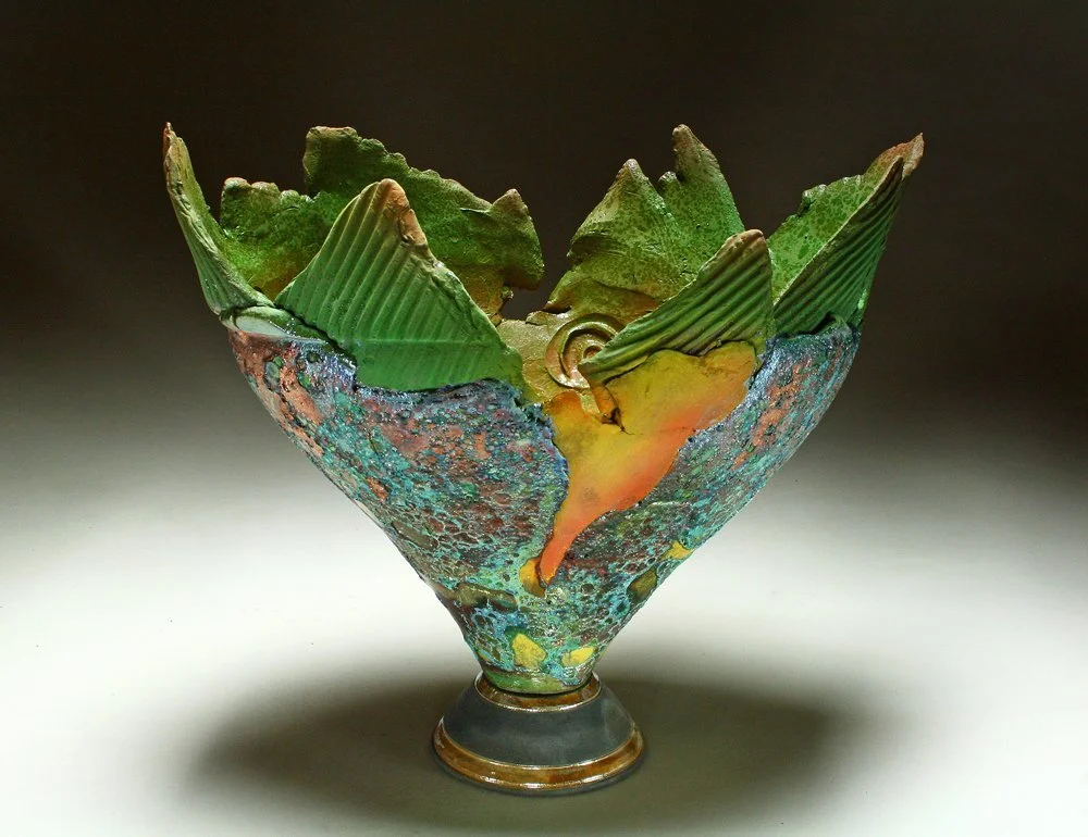 Raku Fossil Bowl — Raku Pottery by Steven Forbes-deSoule