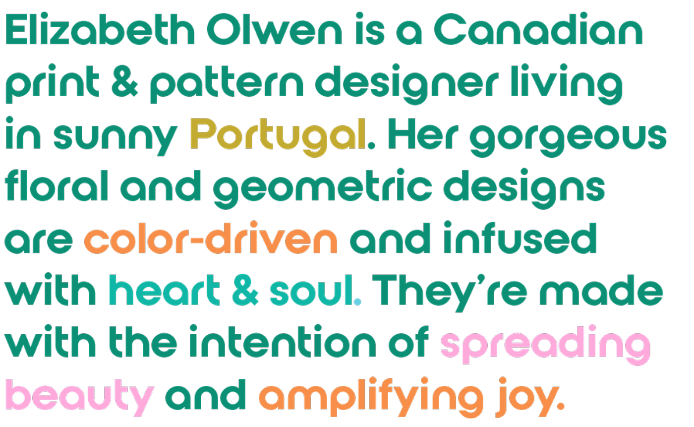 Pretty passionate about pretty patterns — Elizabeth Olwen Print + Pattern