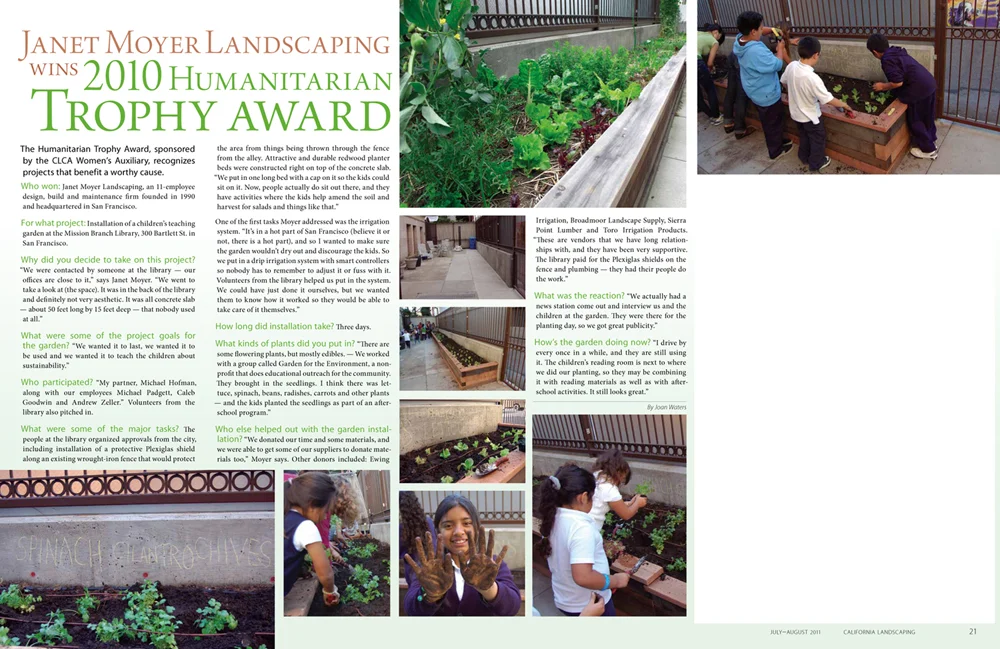 Janet Moyer Landscaping Wins 2010 Humanitarian Trophy Award — JML ...