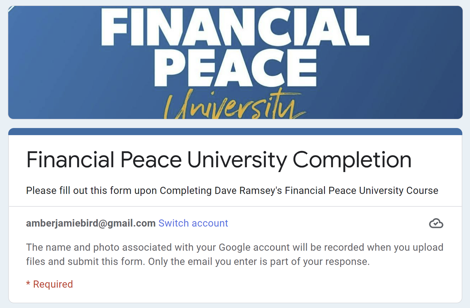 Family Page Dave Ramsey Program