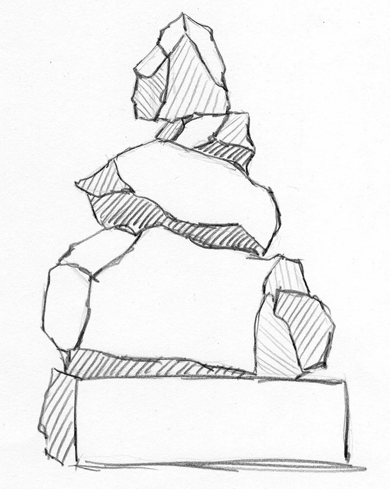 How to Draw Rocks and Mountains in a quick Landscape Sketch