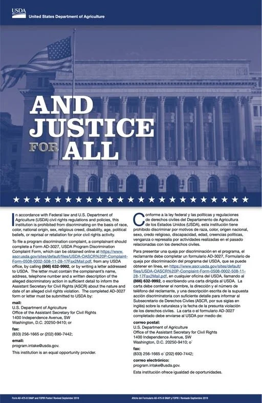 Justice For All Poster — Cooking Matters