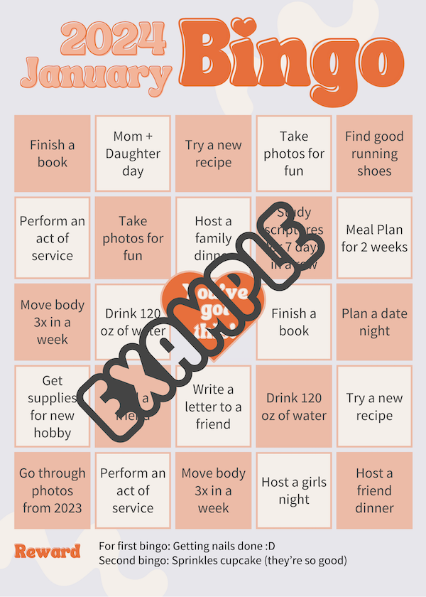 That’s on my 2024 bingo card: creating monthly bingo goals — love, Maddily