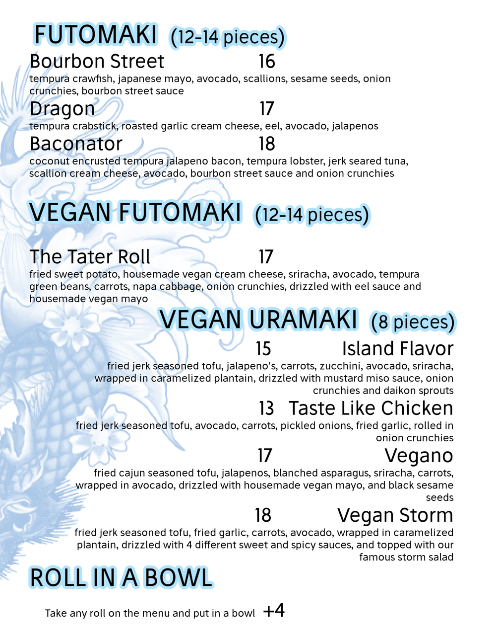 MENU — Enkai Sushi Bar