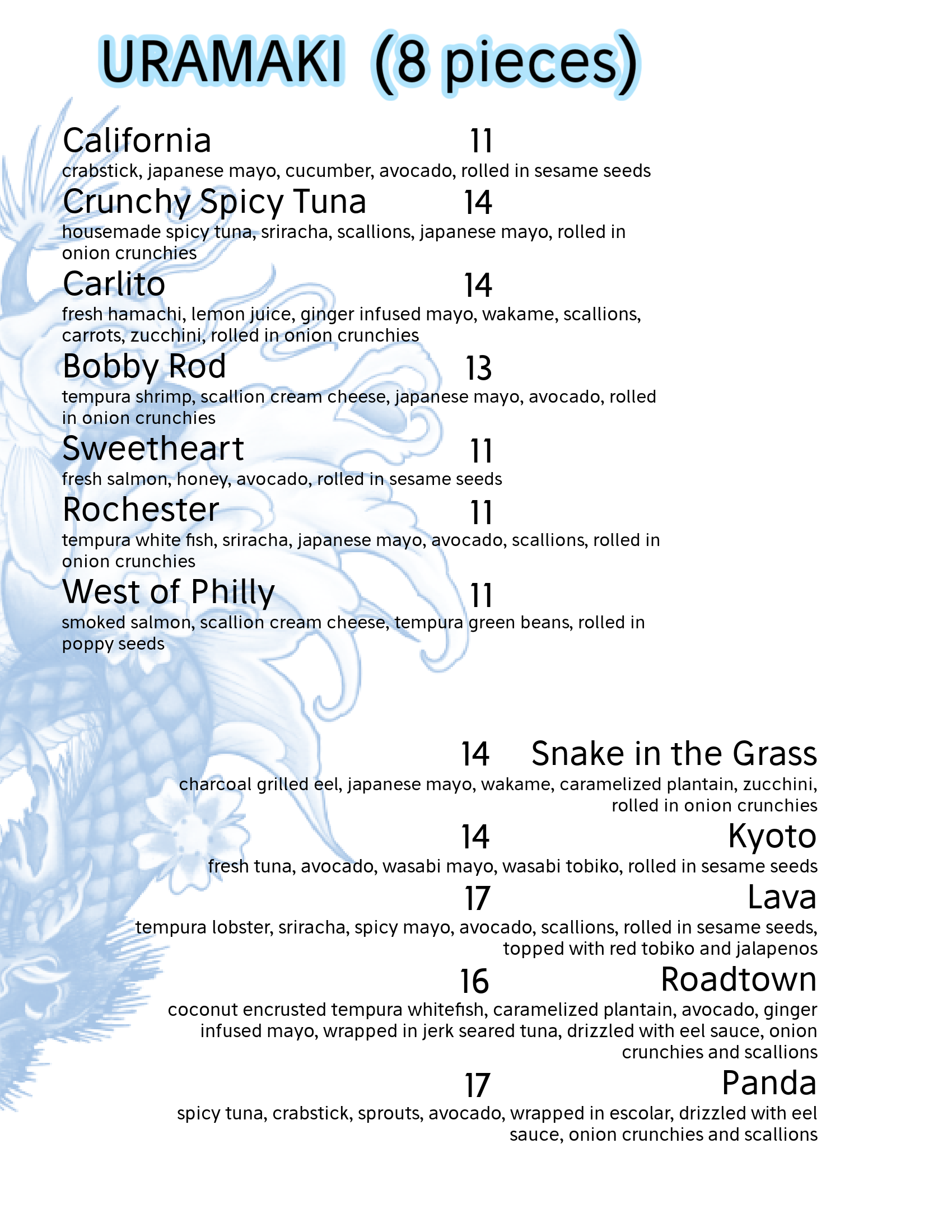 MENU — Enkai Sushi Bar