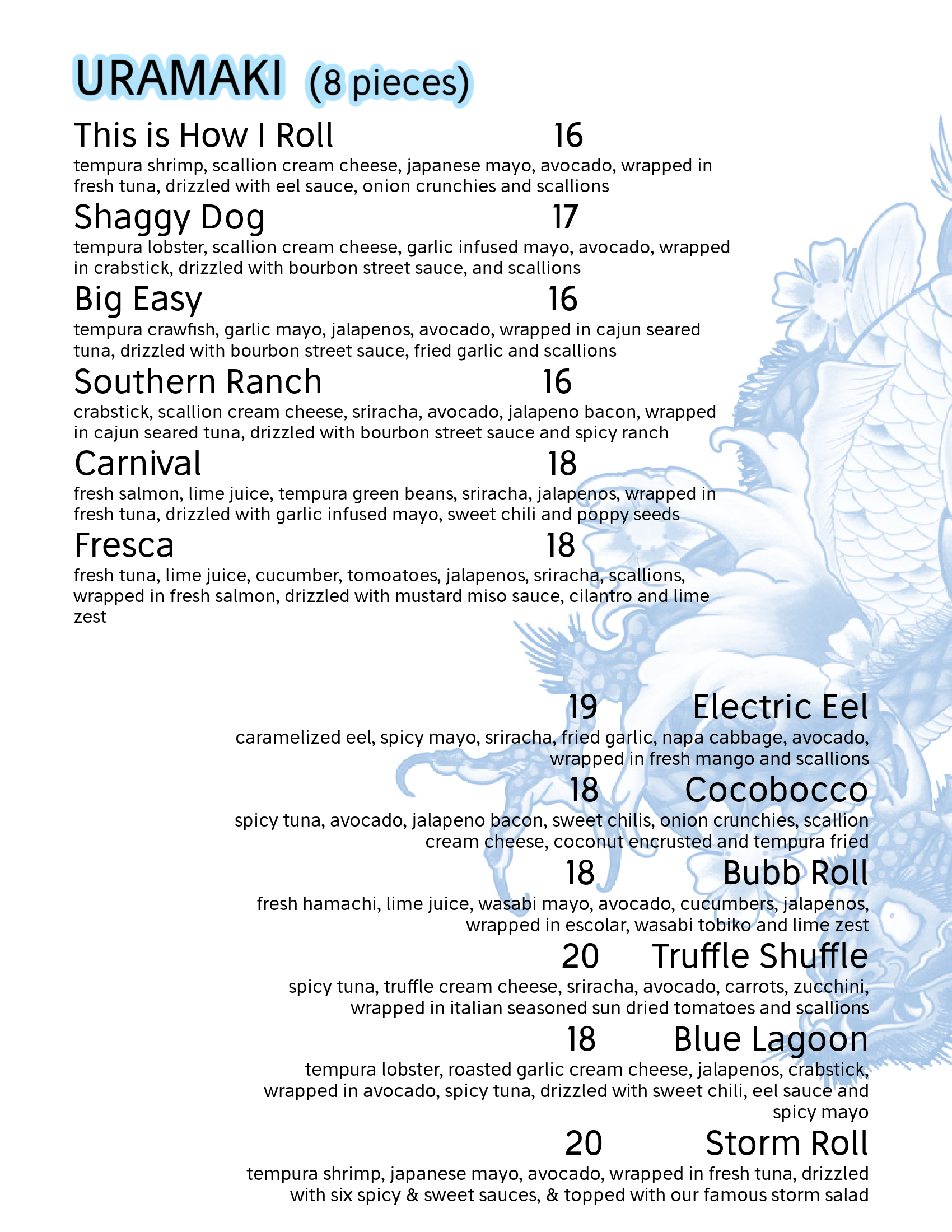 MENU — Enkai Sushi Bar