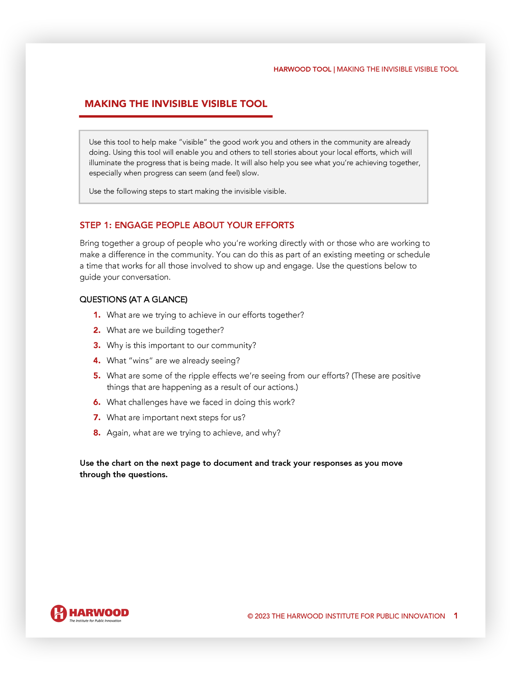 Making the Invisible Visible — The Harwood Institute