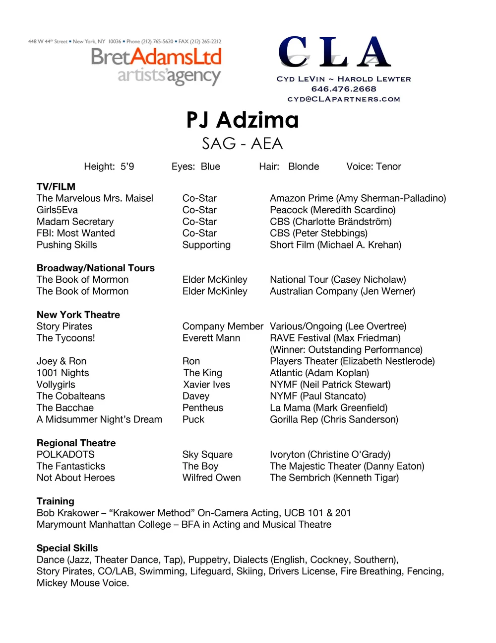 Resume — PJ Adzima