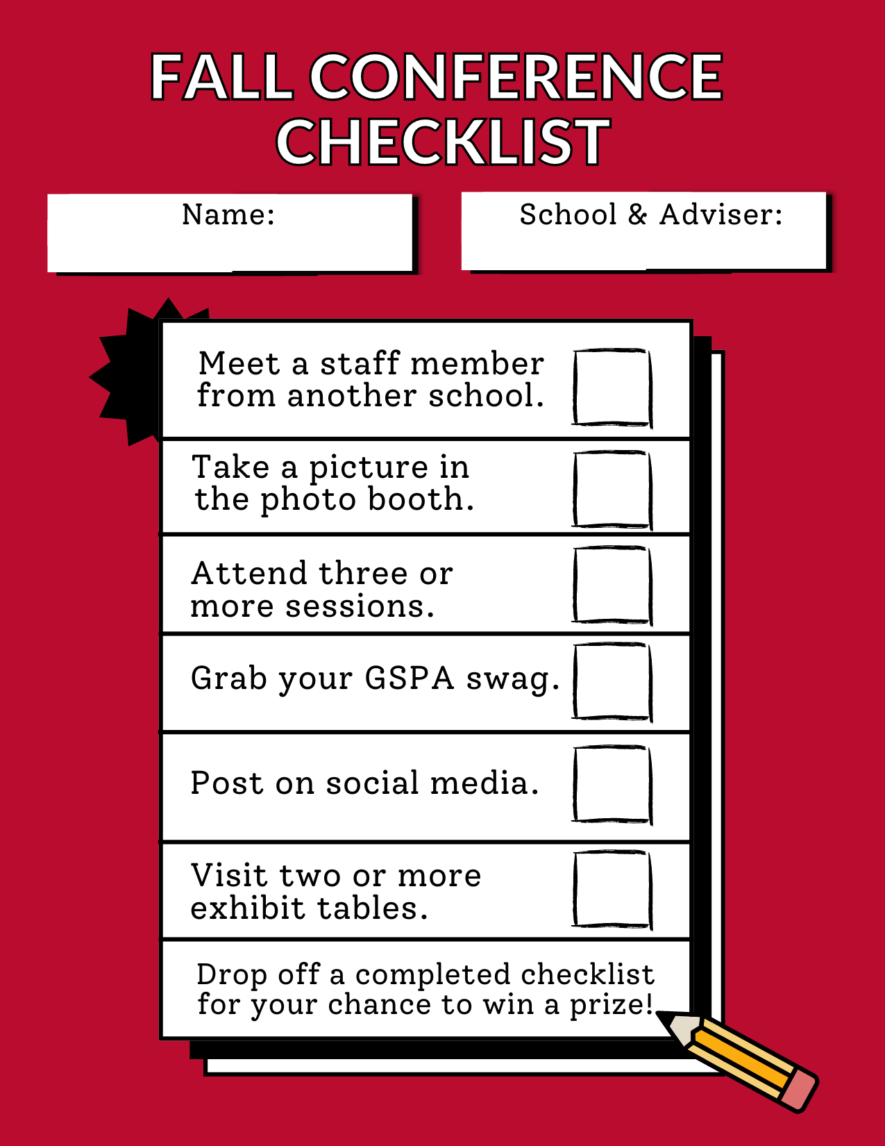 Complete the on-the-spot Conference Checklist for a chance to win a ...