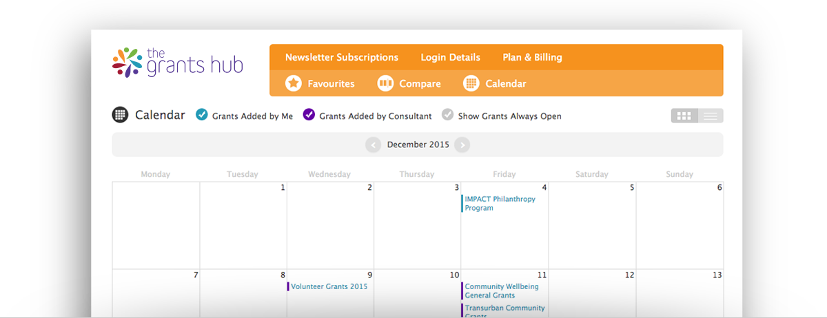 Grants Calendar — The Grants Hub