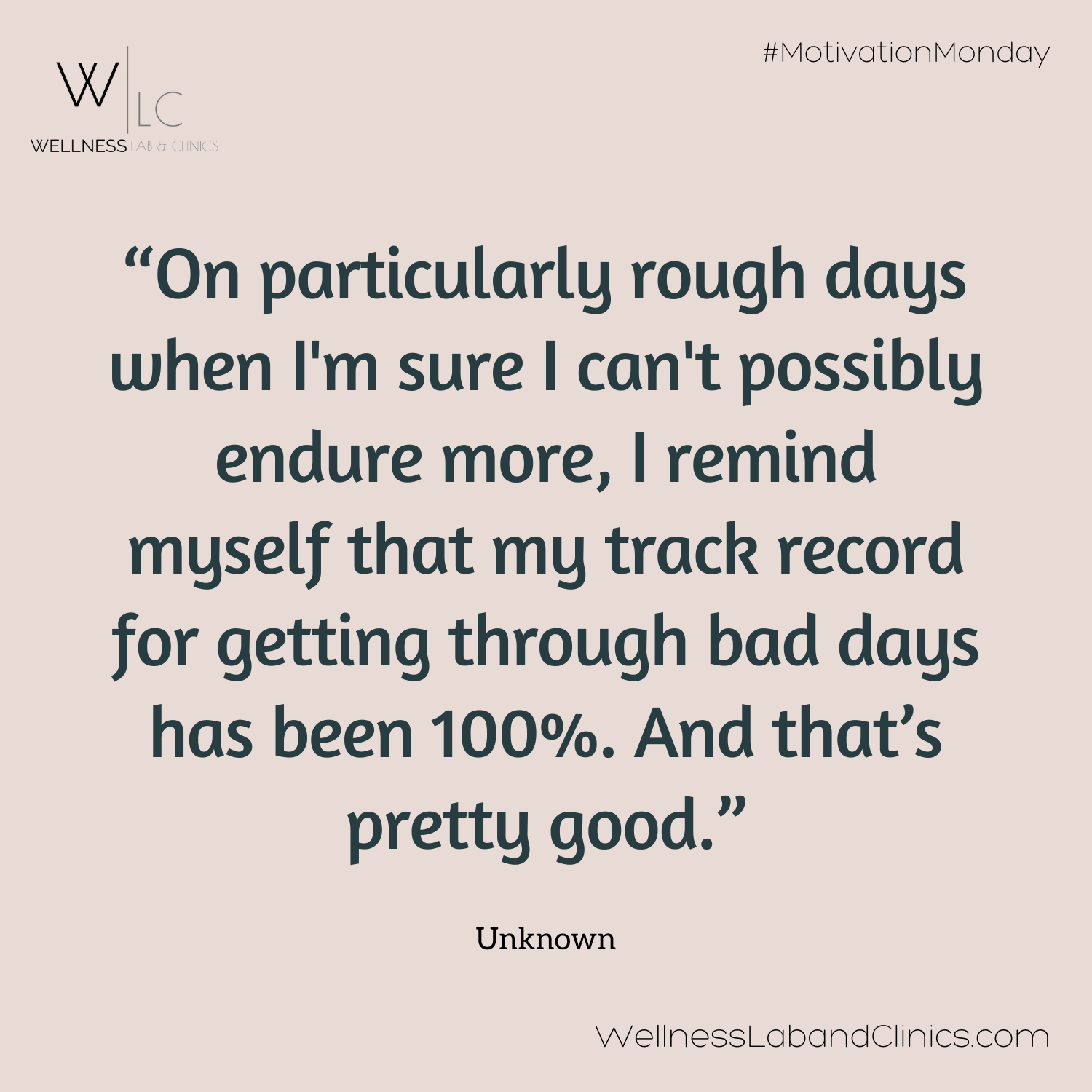 MOTIVATION MONDAY: 100% Track Record — Wellness Lab & Clinics