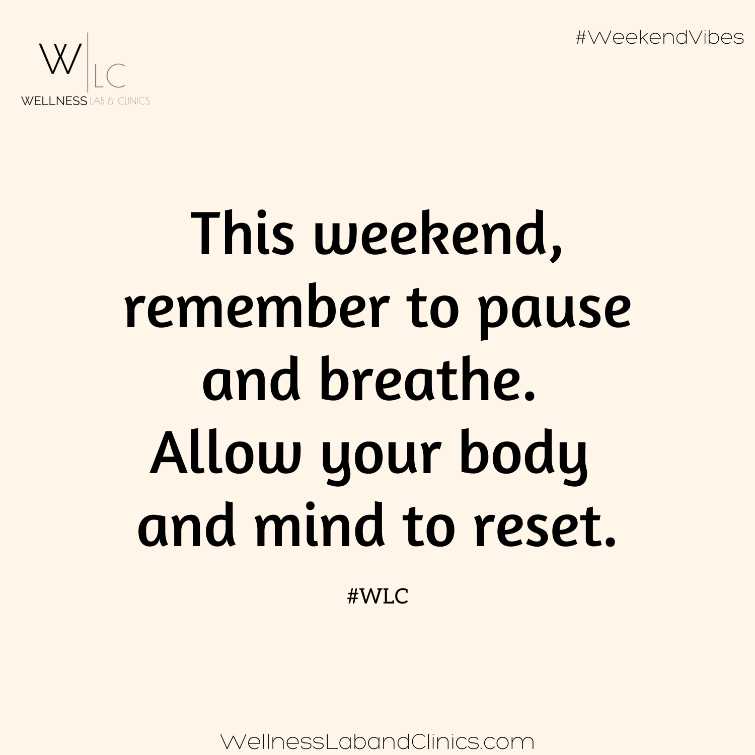 WEEKEND VIBES: Reset — Wellness Lab & Clinics