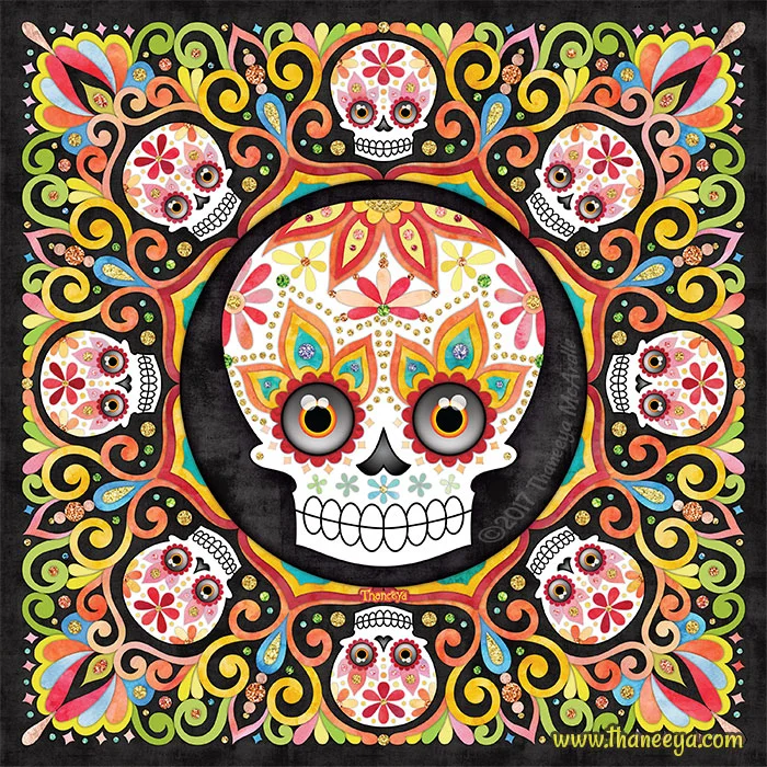 Sugar Skull Art: Colorful Day of the Dead Art by Thaneeya McArdle ...