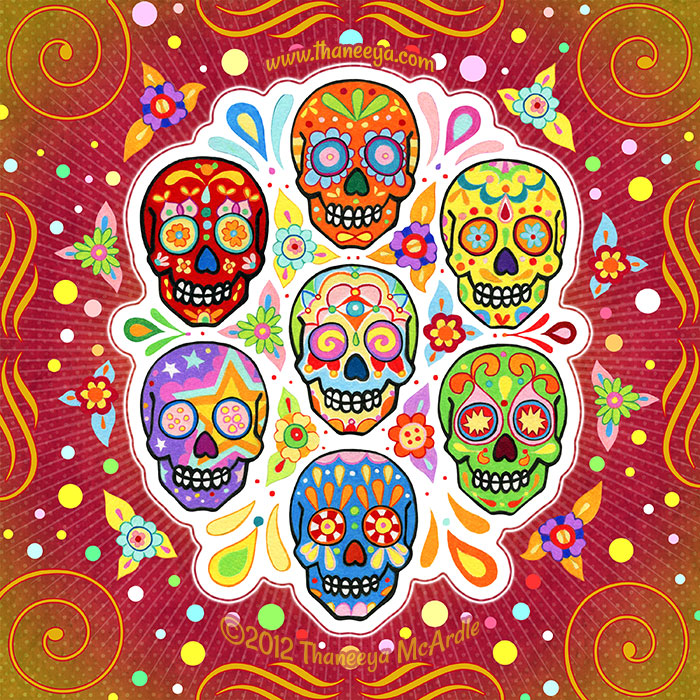 Sugar Skull Art: Colorful Day of the Dead Art by Thaneeya McArdle ...