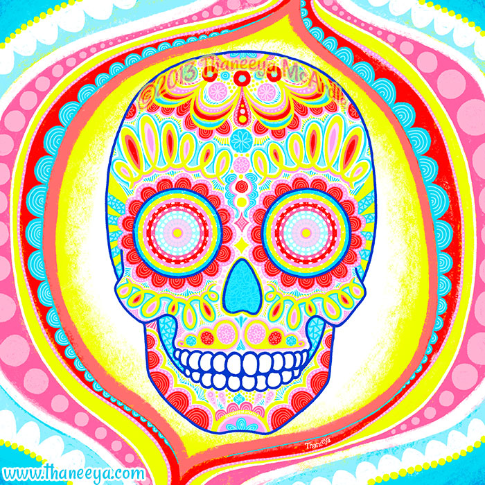 Sugar Skull Art: Colorful Day of the Dead Art by Thaneeya McArdle ...