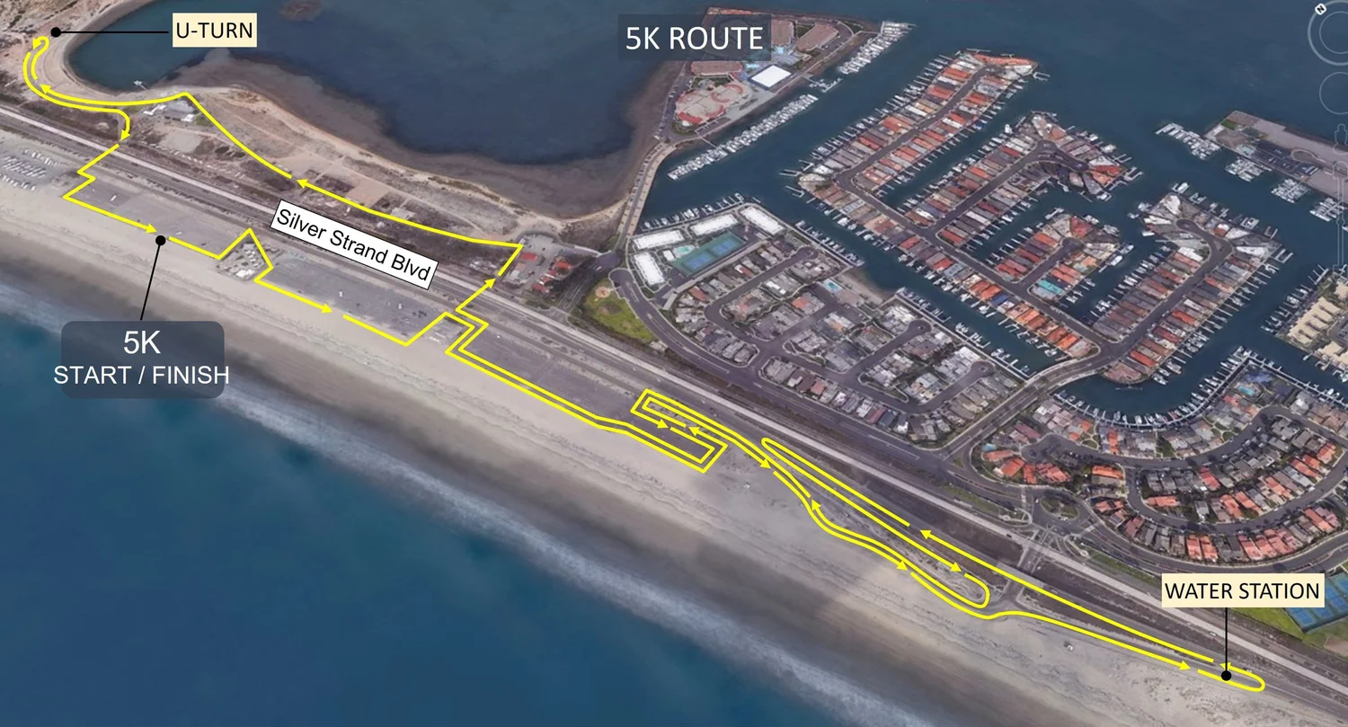 Course Map — Silver Strand Half Marathon, 10 Miler, 12K and 5k
