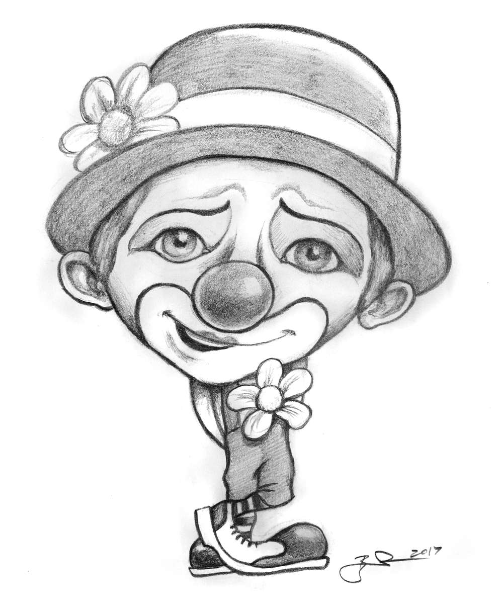 Cute Clown Drawings In Pencil