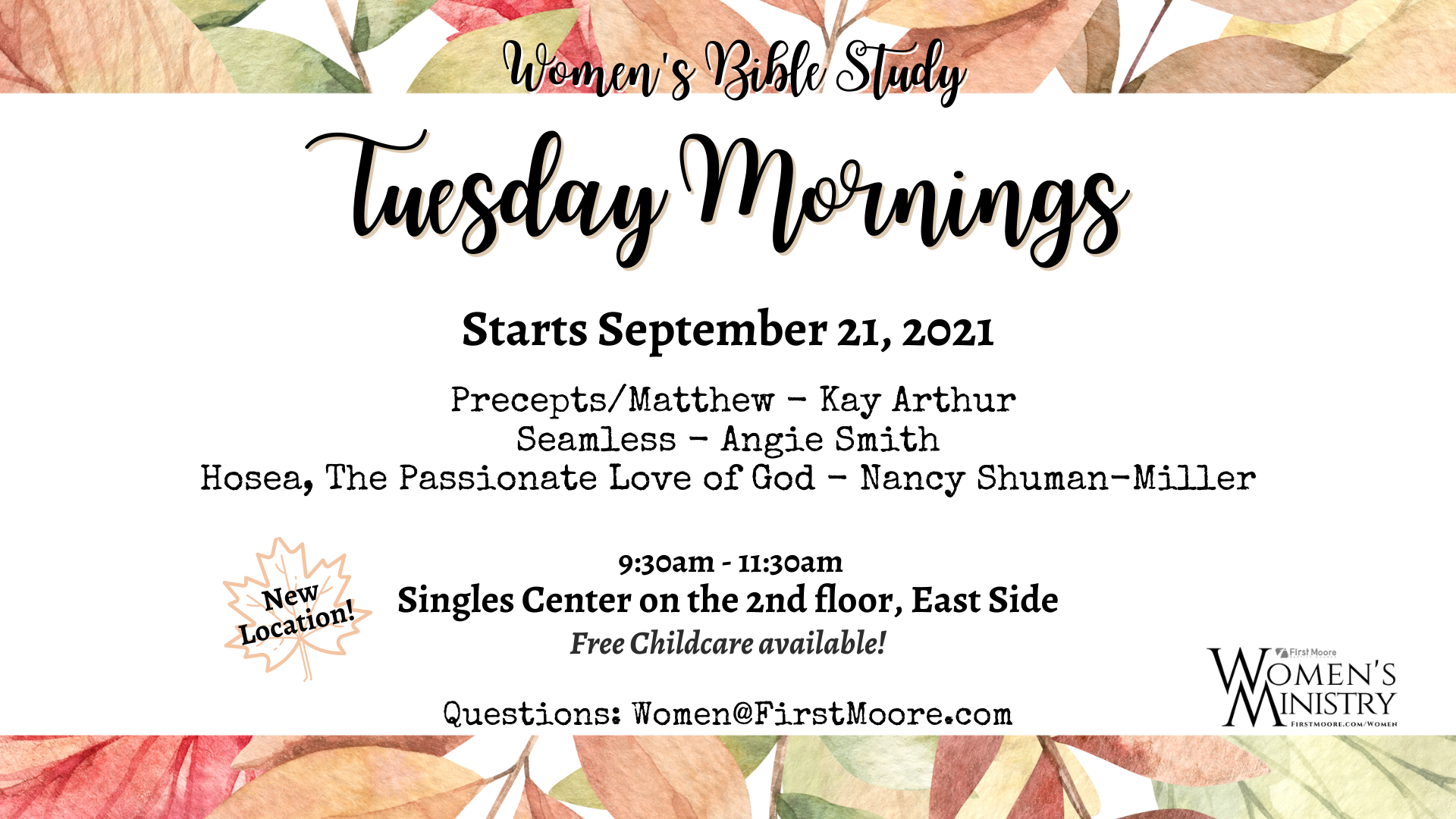 Women's Bible Study- Fall 2021 — First Moore Baptist Church