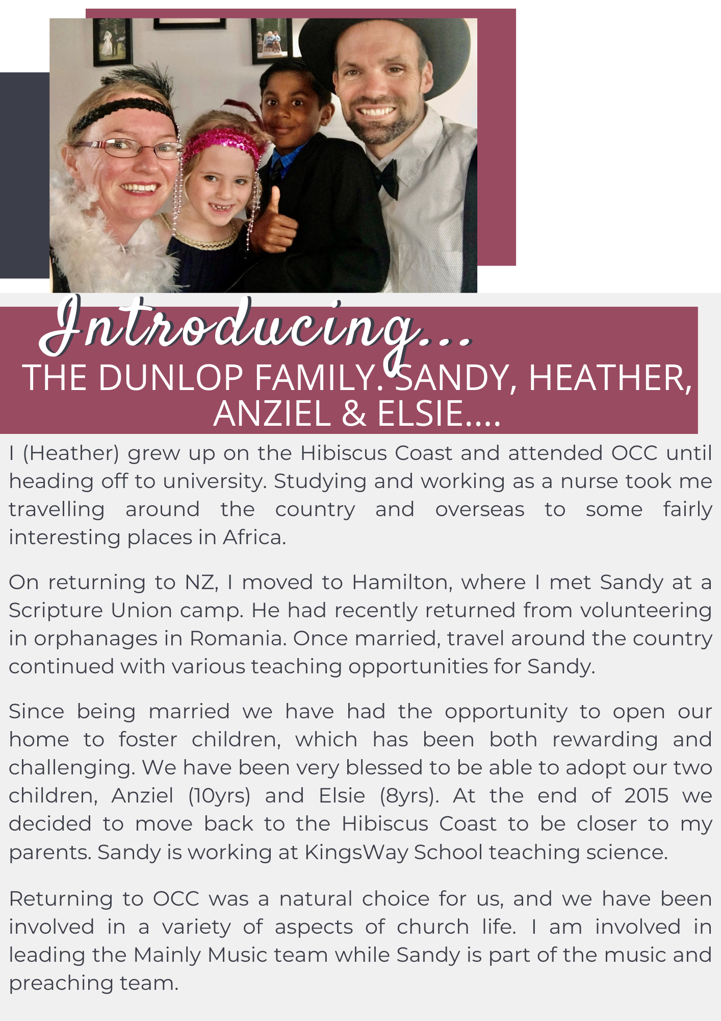 Dunlop Family — Orewa Community Church