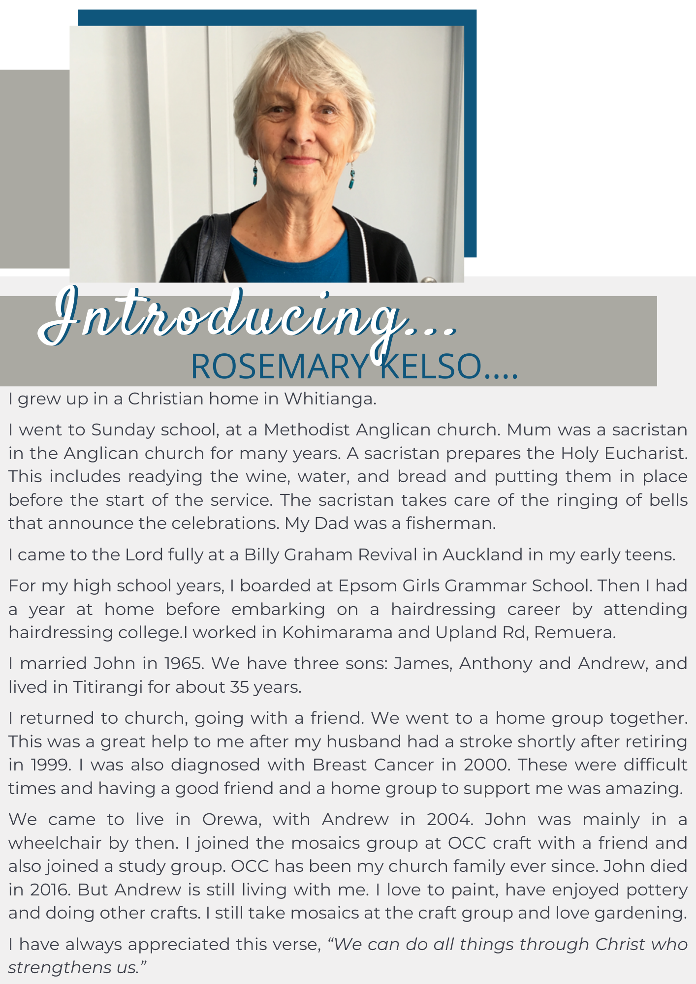 Rosemary Kelso — Orewa Community Church