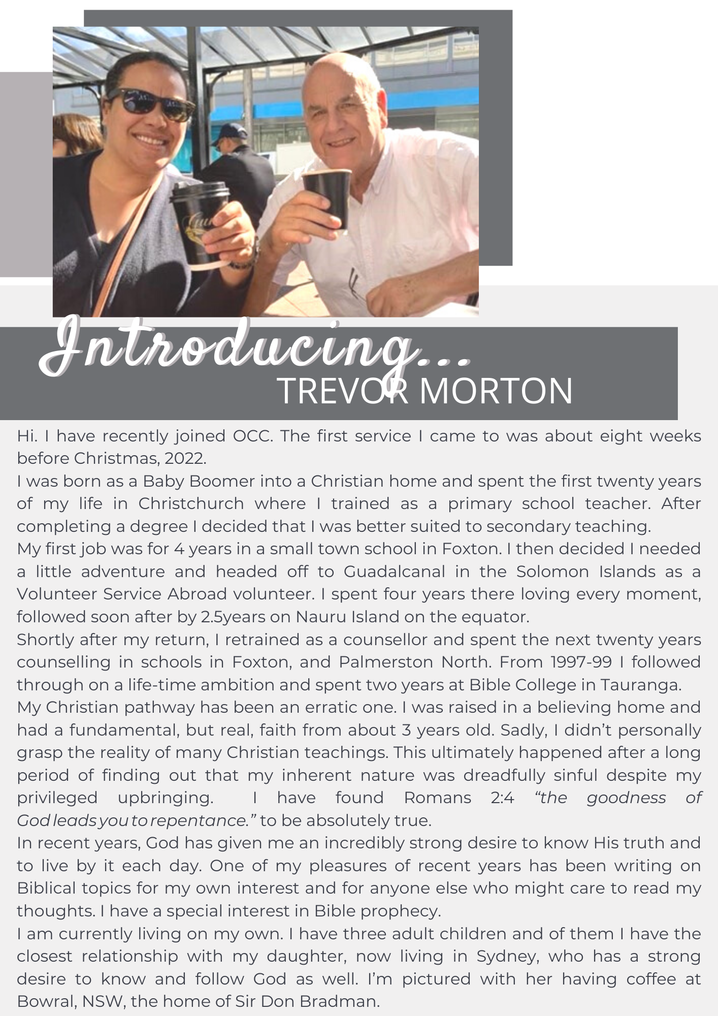Trevor Morton — Orewa Community Church