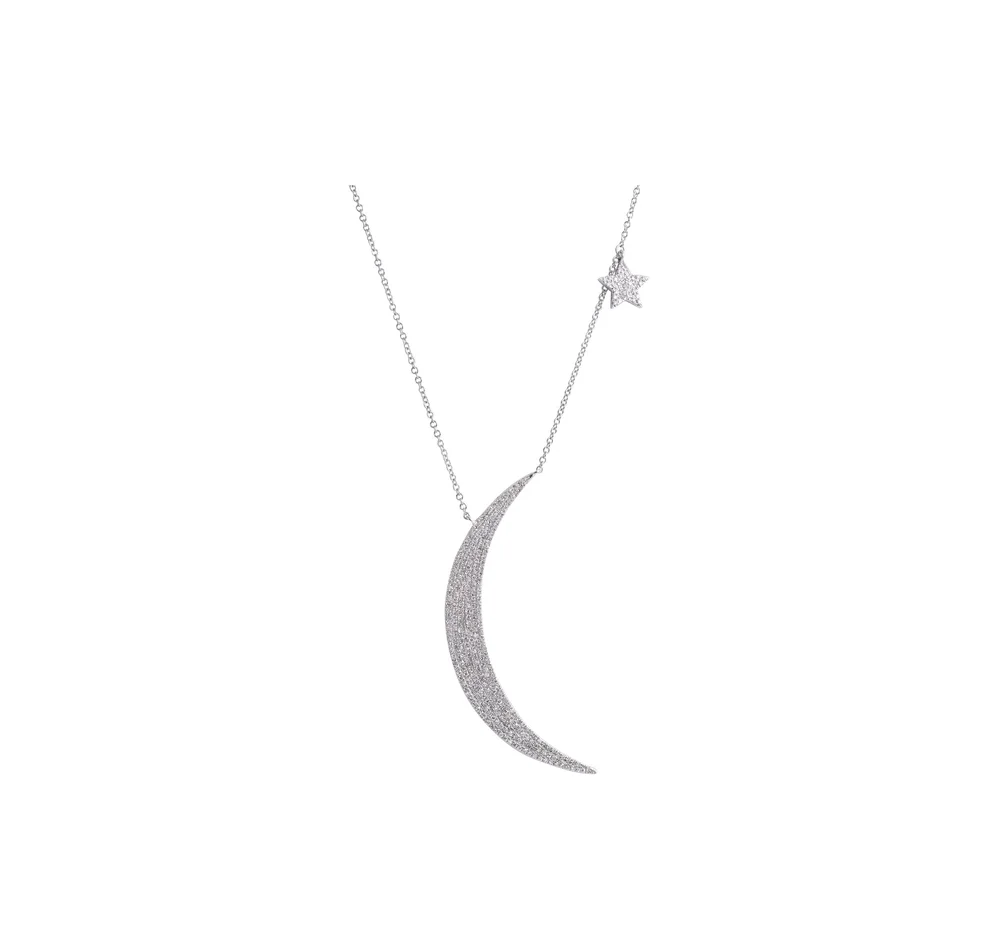 Moon And Star Diamond Necklace