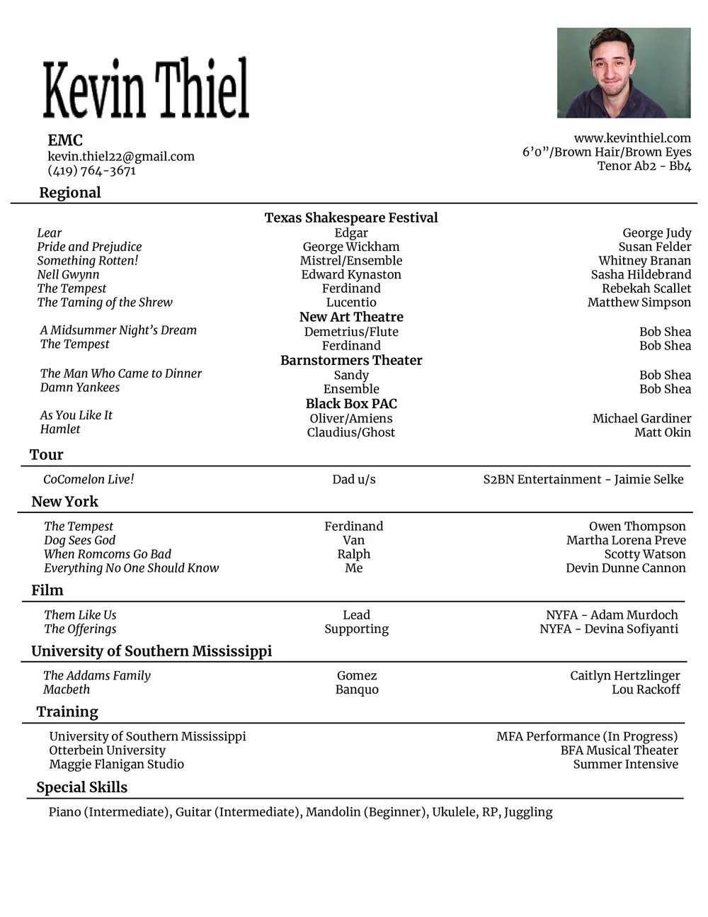 Resume — Kevin Thiel