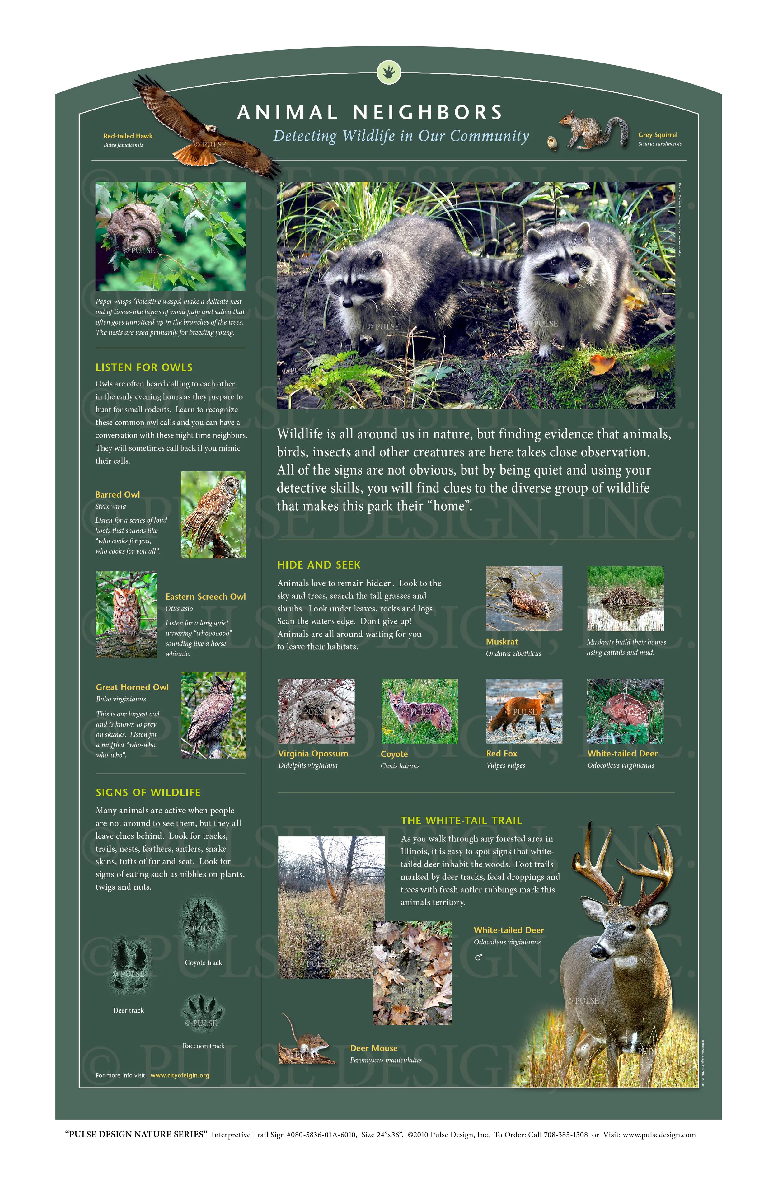 Outdoor Interpretive Nature Trail Sign in Animals & Wildlife Series ...
