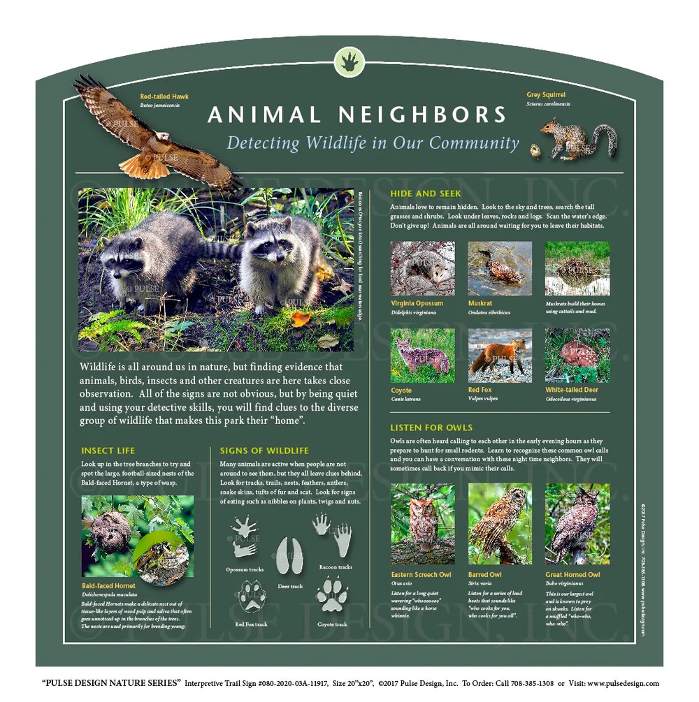 Outdoor Interpretive Nature Trail Sign in Animals & Wildlife Series ...
