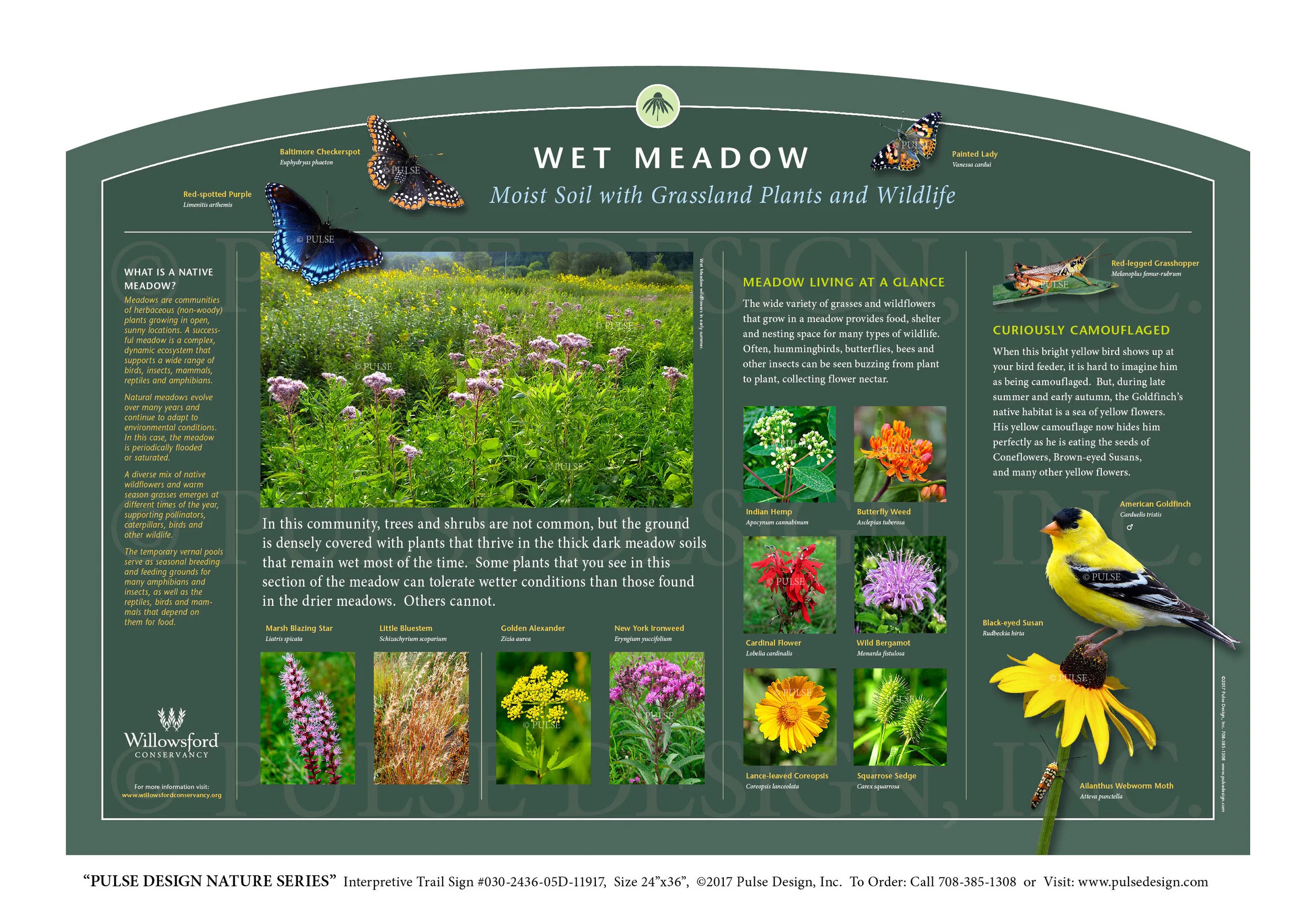 Outdoor Interpretive Nature Trail Sign in Prairie, Meadow & Grassland ...