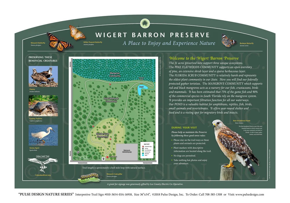 Outdoor Interpretive Sign: Wigert Barron Preserve, Custom Map ...