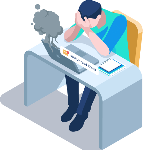 Email Overload Cartoon