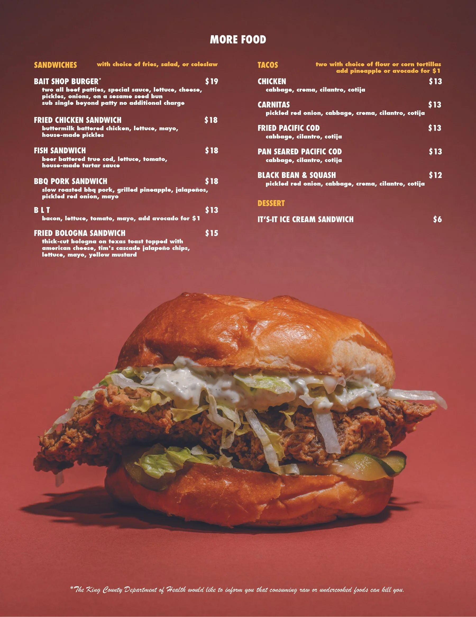 Menu — Bait Shop