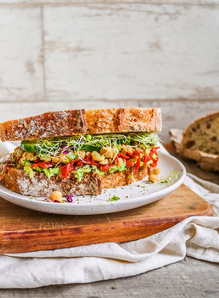 Vegan Chickpea Smash Sandwich — LIVING GOODNESS