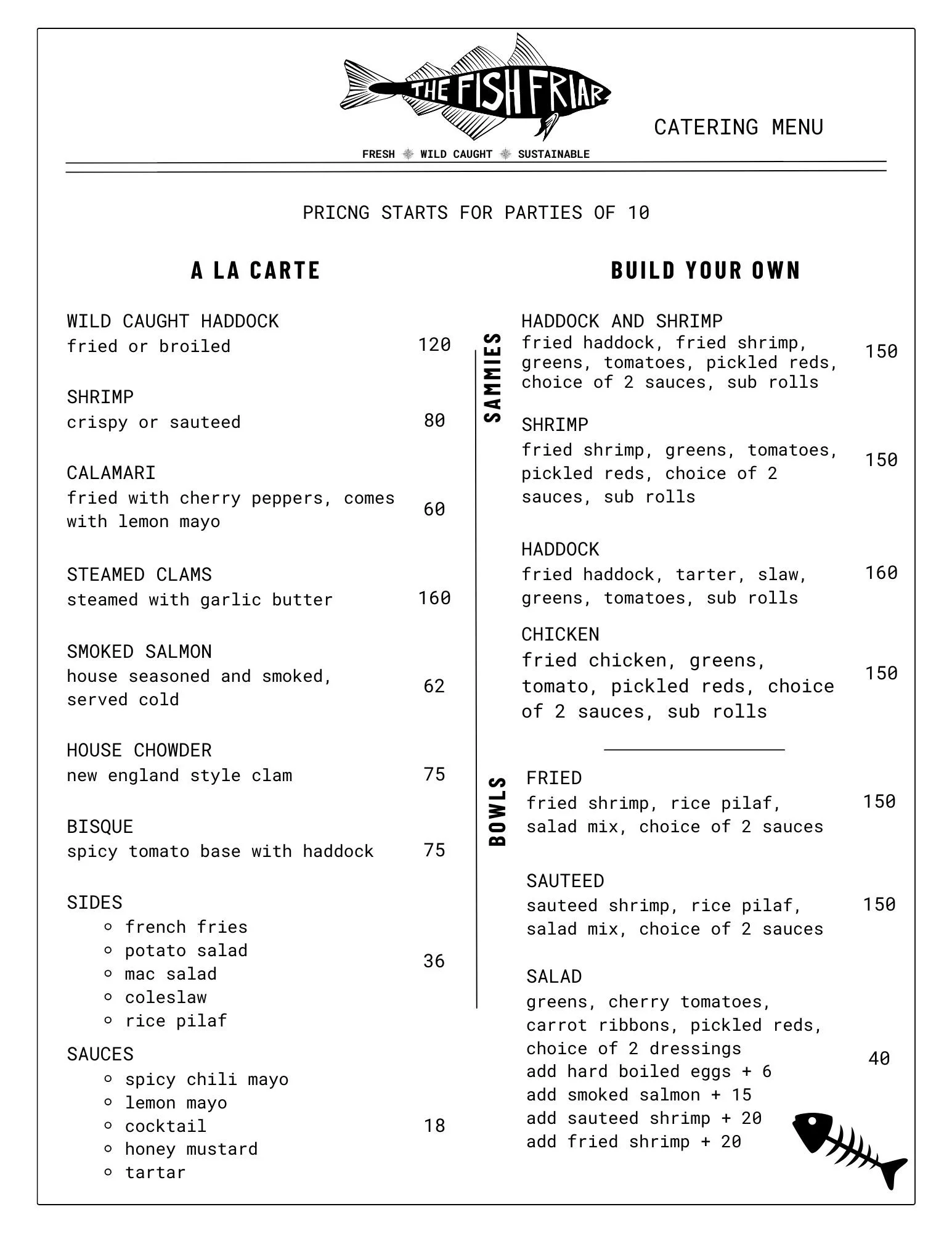 Catering — The Fish Friar