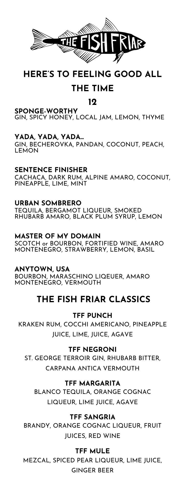 Cocktails — The Fish Friar