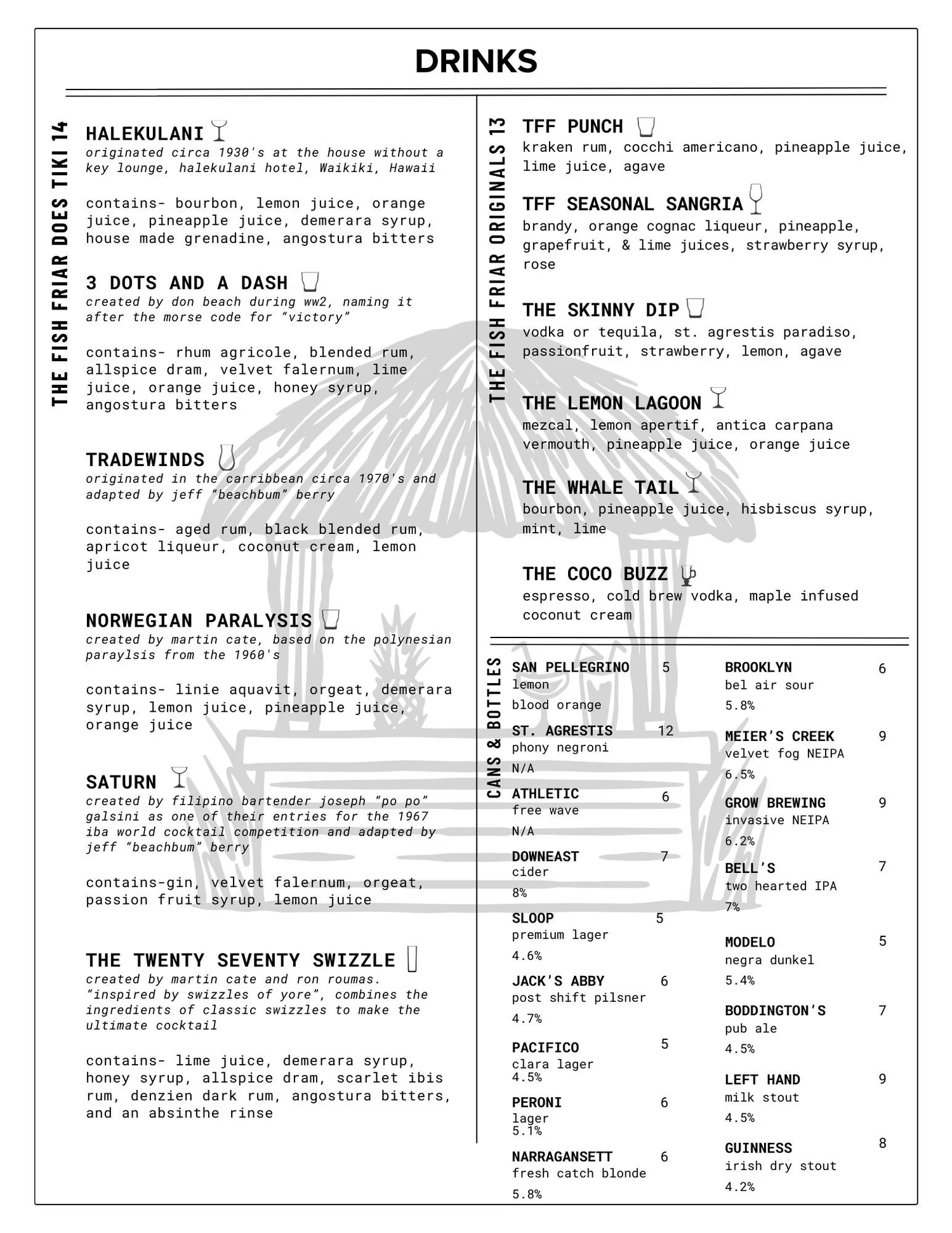 Cocktails — The Fish Friar