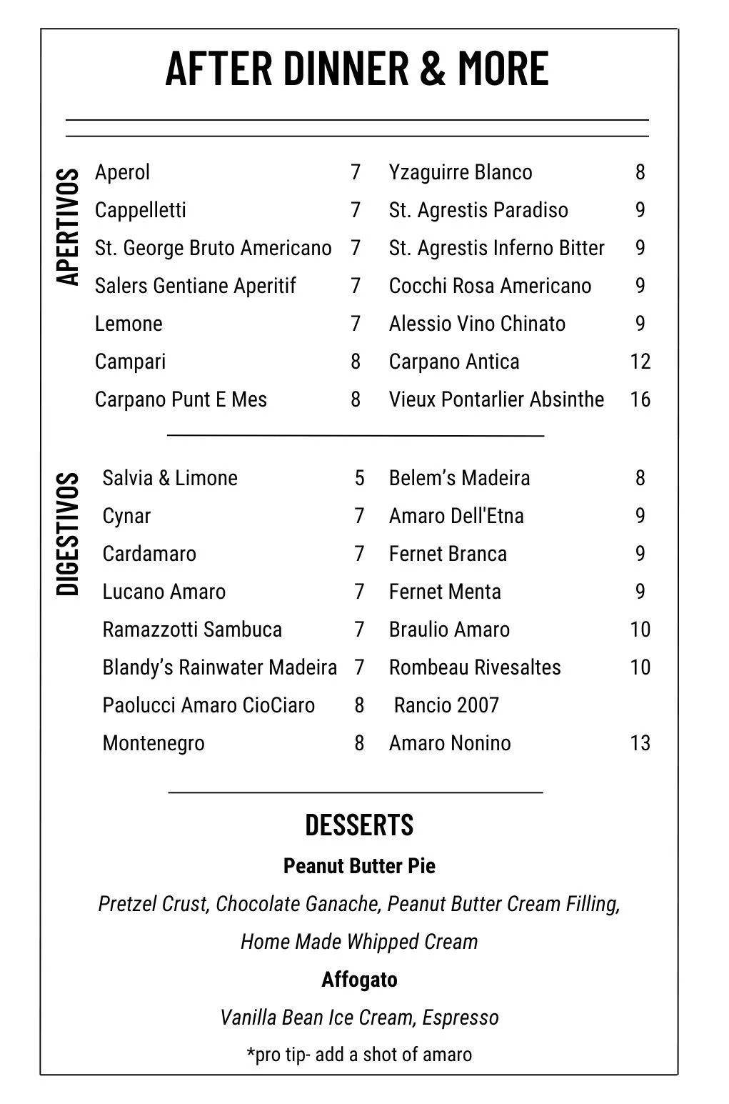 After Dinner & More — The Fish Friar