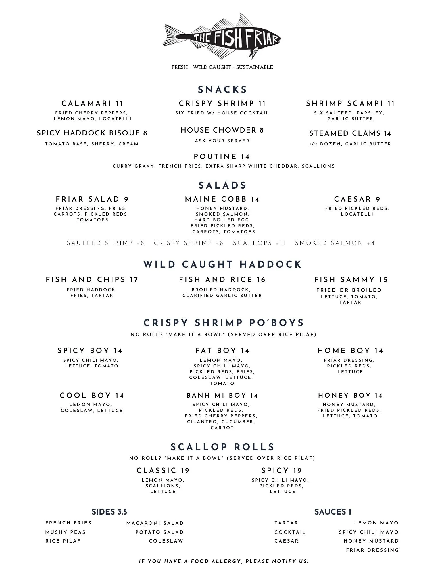 Food — The Fish Friar