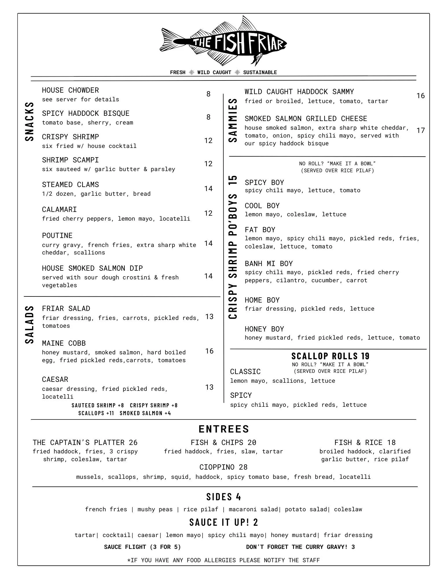 Food — The Fish Friar