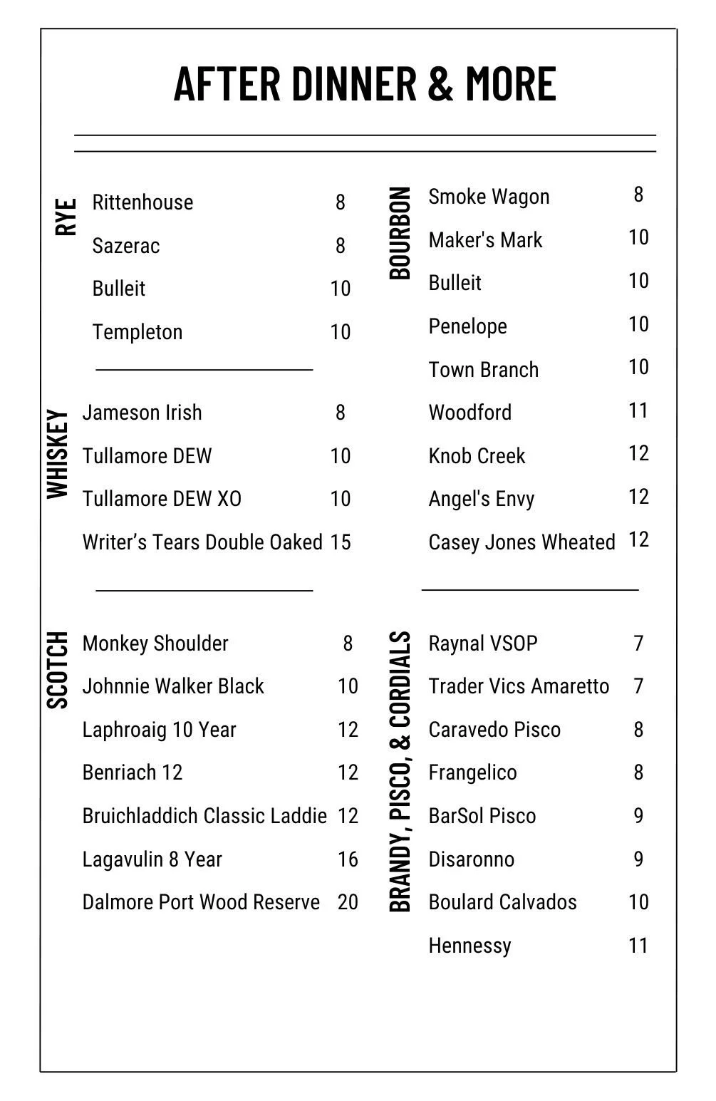 After Dinner & More — The Fish Friar