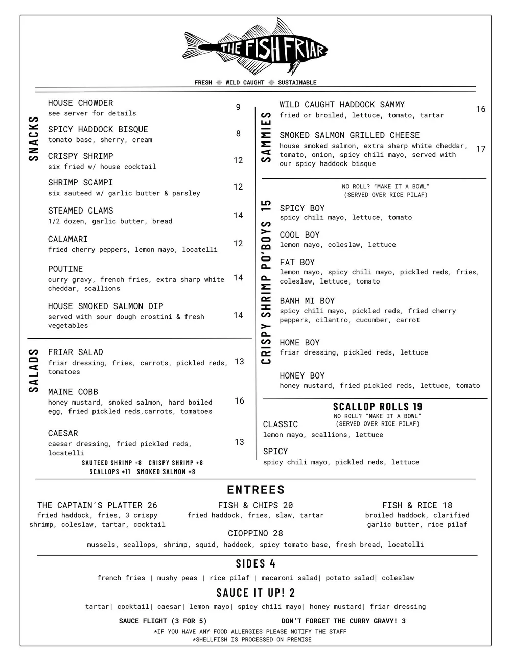 Food — The Fish Friar