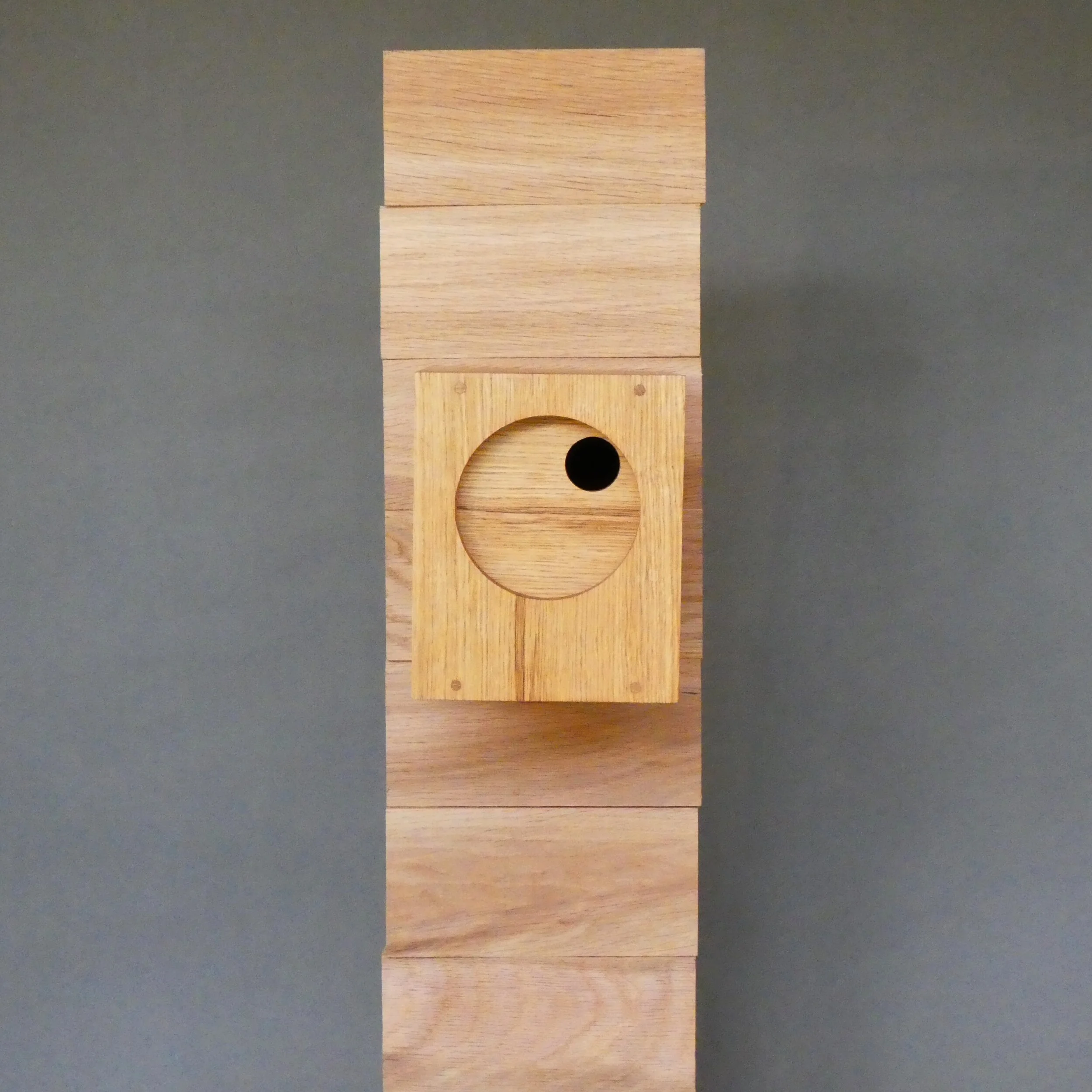Circles Birdbox for Small Birds - Natural Oak — John Hollington Design