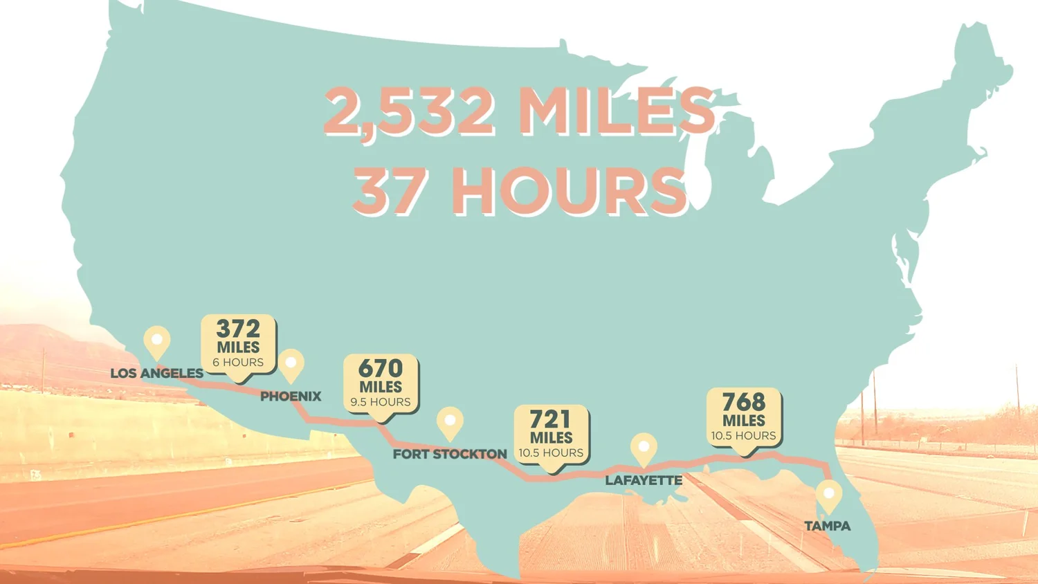 4-Day Solo Cross-Country Road Trip Planner from Florida to California ...