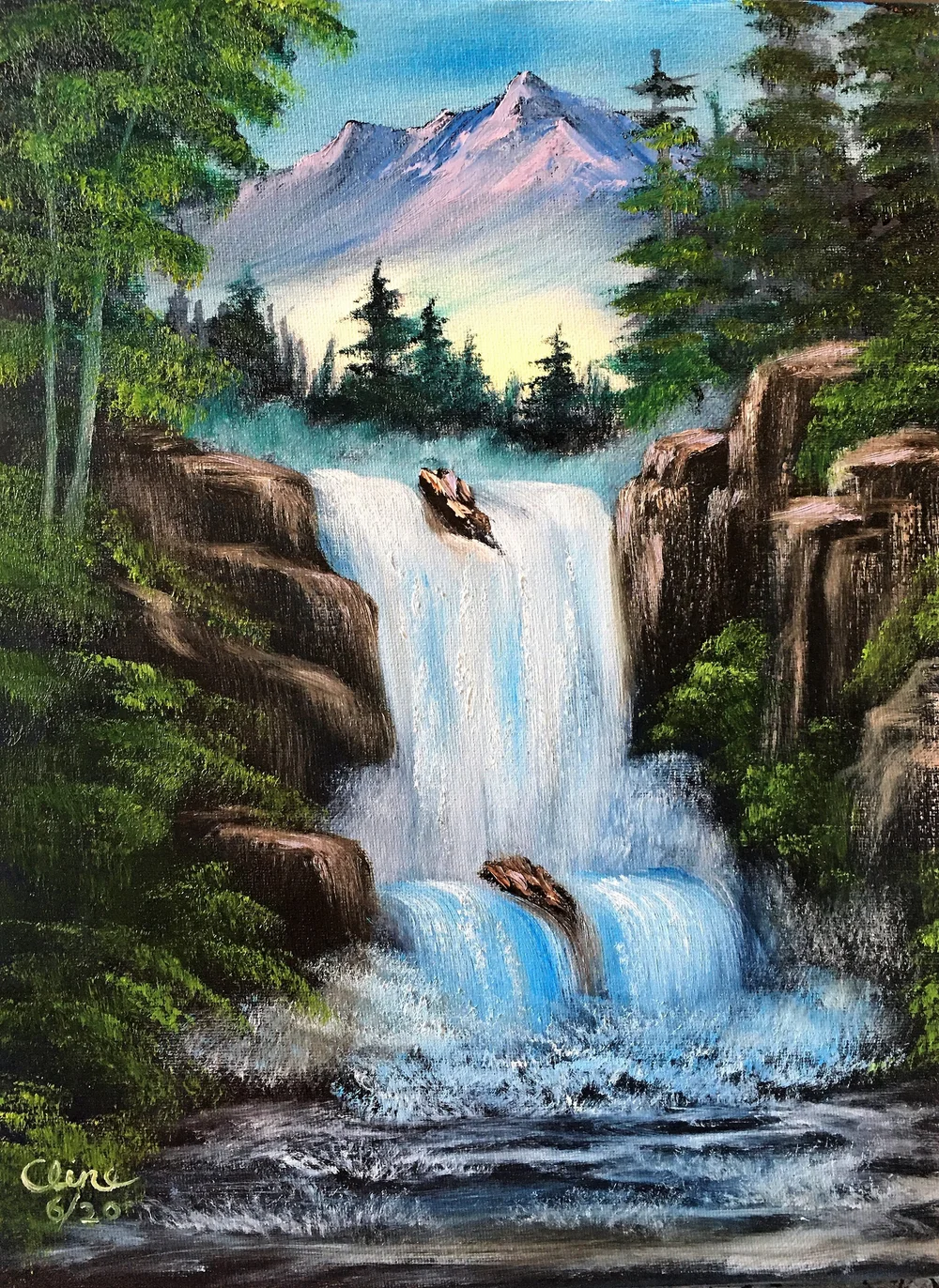 Acrylic Paintings Of Waterfalls