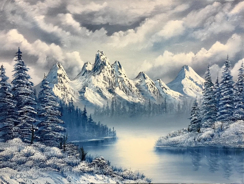 Paintings Of Mountains With Snow