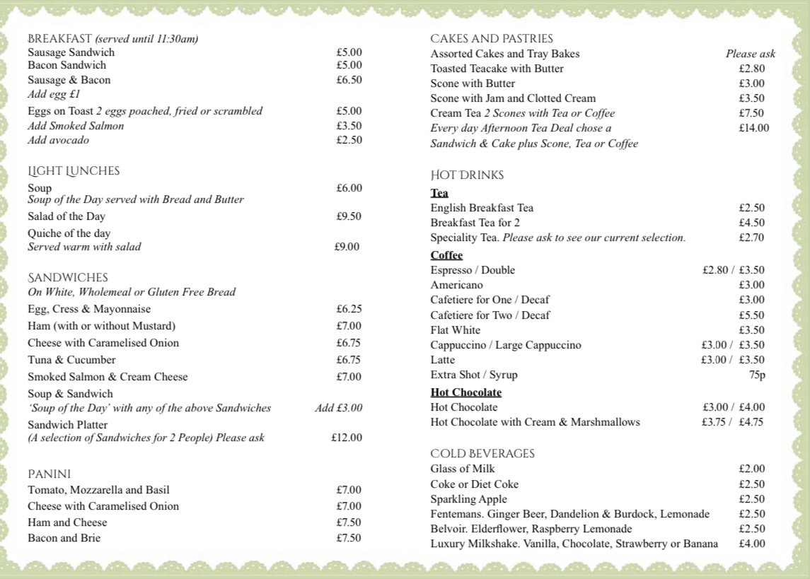 Savoury treats - Tearoom menu — The Vintage Tearooms