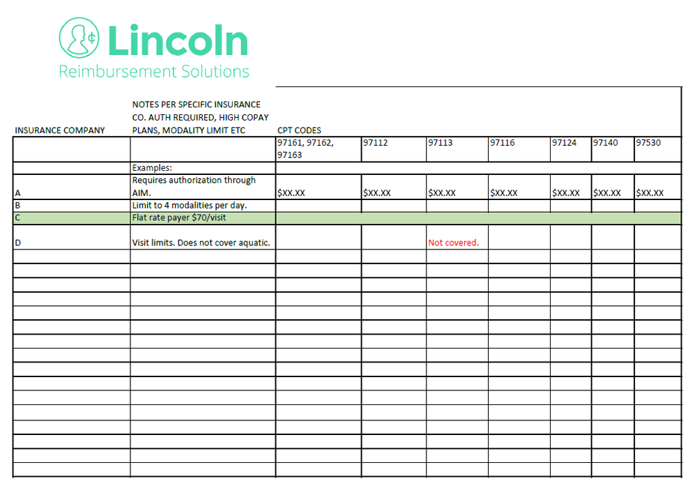 Downloadable Payer Cheat Sheet Template — Lincoln Reimbursement Solutions