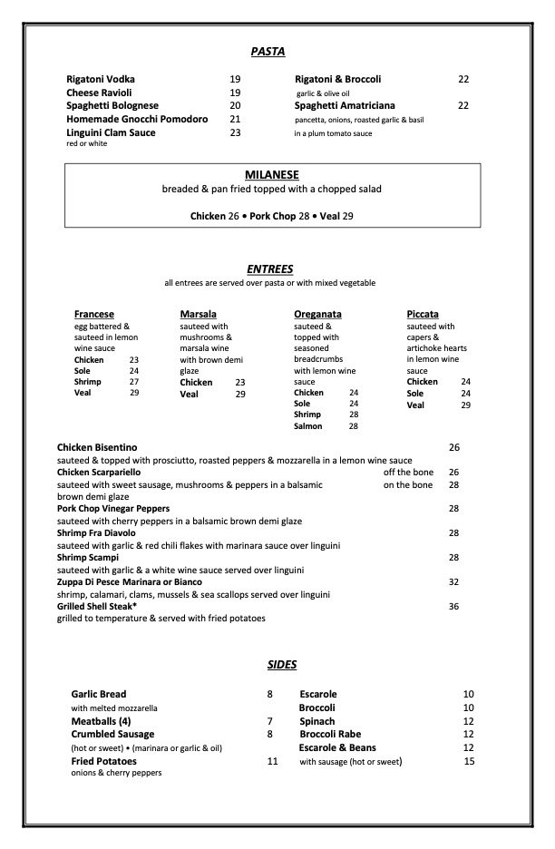 Menus — Sal D's Restaurant