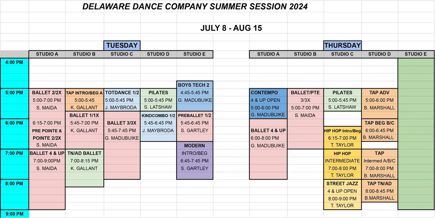 2025 Summer Programs — Delaware Dance Company